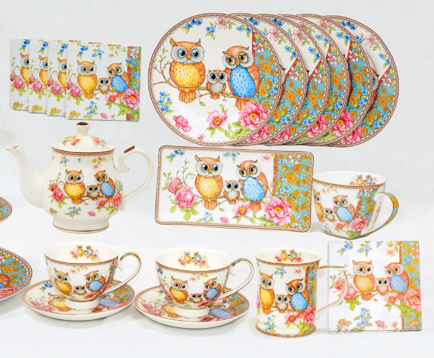 bright life; mail order; home shopping; gifts; owl owls; china; serving ...